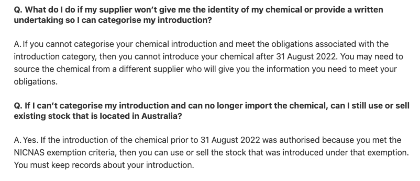 Australia Extends Transitional Period for Record-keeping of Chemicals Introduced under NICNAS to ...