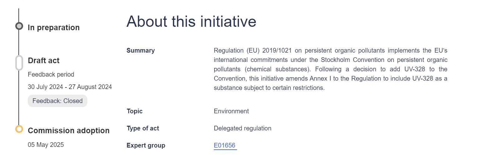 EU Commission Adopts Amendment to POPs Regulation Regarding UV-328 and PFOA | ChemLinked