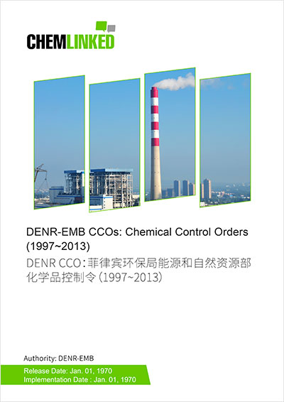 DENR-EMB CCOs: Chemical Control Orders (1997~2013) | ChemLinked